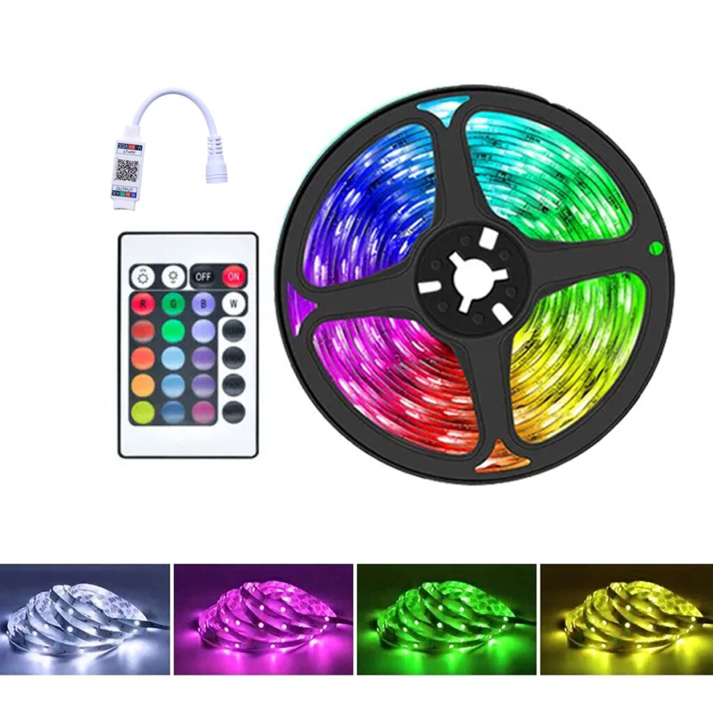 Cinta De Luces Led Multicolor 5m -Bluetooth Y Control – Mercado clicks