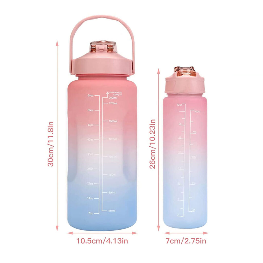 Termo Set Botellas Deportivas Motivacionales Stickers Gym – Mercado clicks